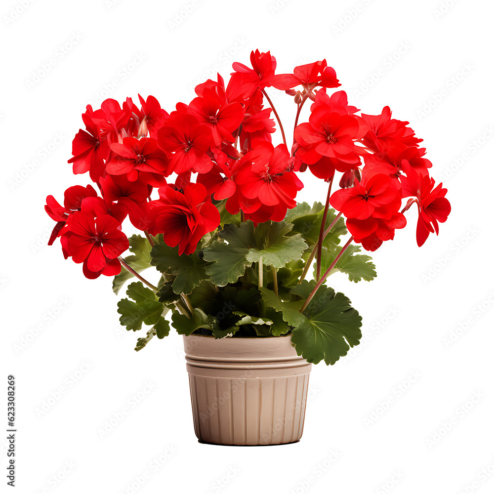 red chrysanthemum in a pot isolated.geranium flower Potted Plant PNG ...