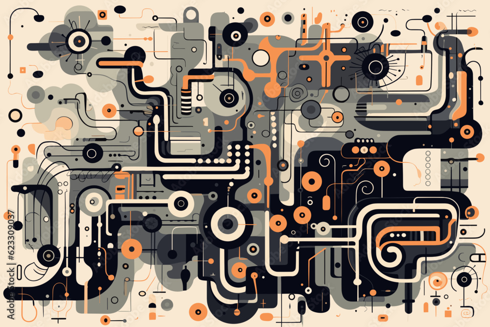 Doodle inspired Deep Learning, cartoon sticker, sketch, vector ...