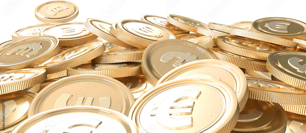 Digital png illustration of pile of euro coins on transparent ...