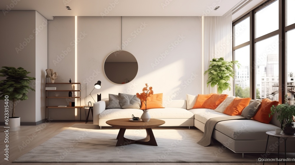 Home interior design showcase Modern contemporary living area with ...