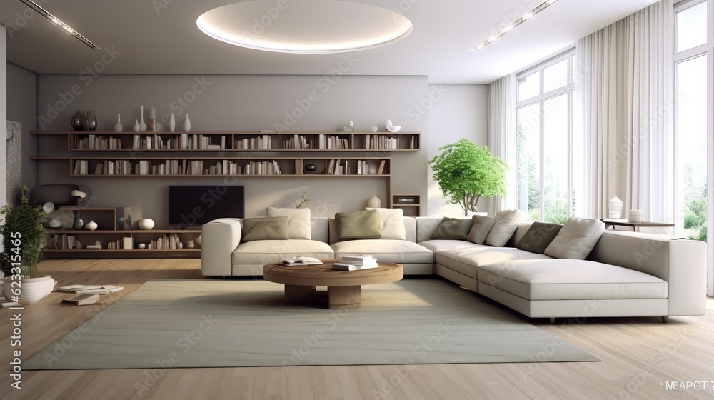 Home interior design showcase Modern contemporary living area with ...