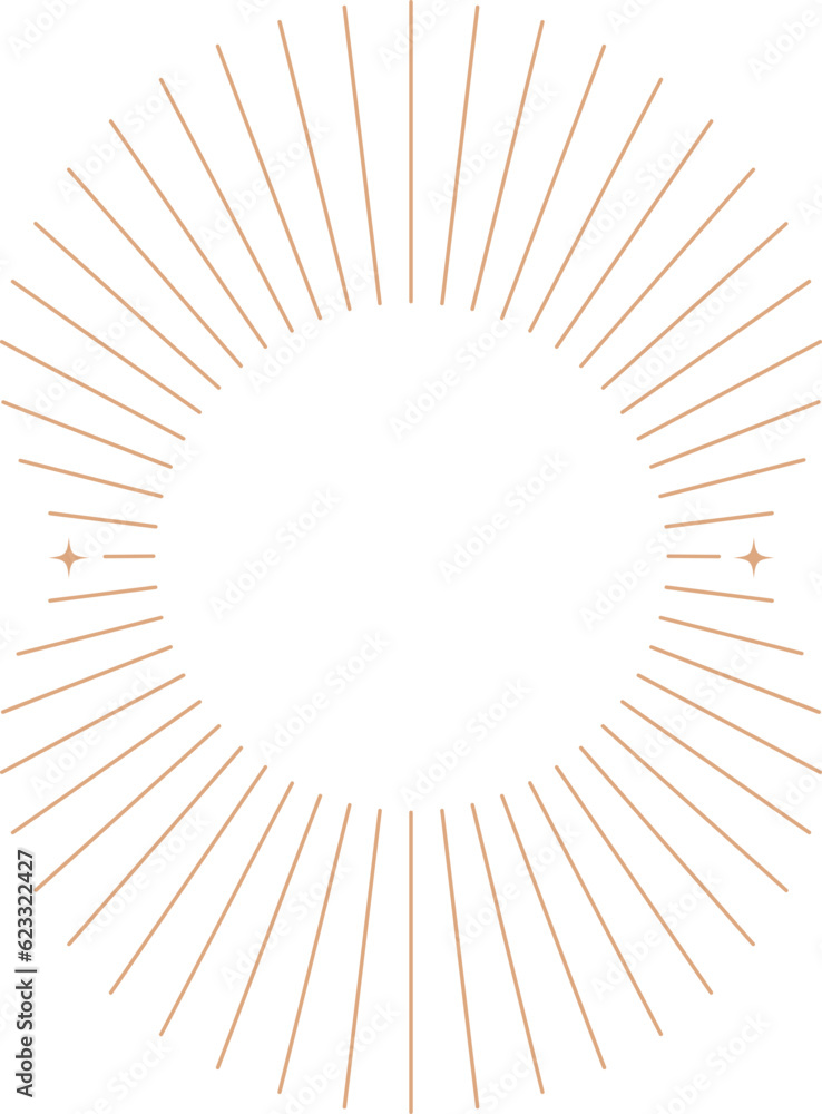 Linear Boho Aesthetic Sun Icon Stock Vector | Adobe Stock
