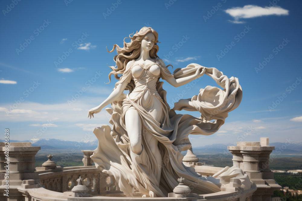 Holy goddess of love antique monumental statue, a beautiful woman ...