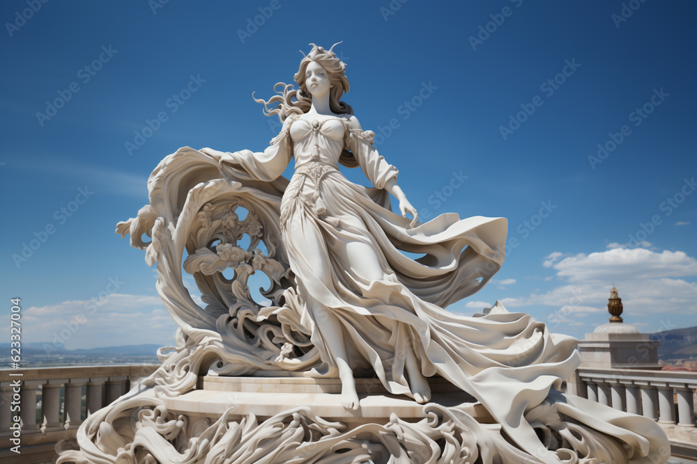 Holy goddess of love antique monumental statue, a beautiful woman ...