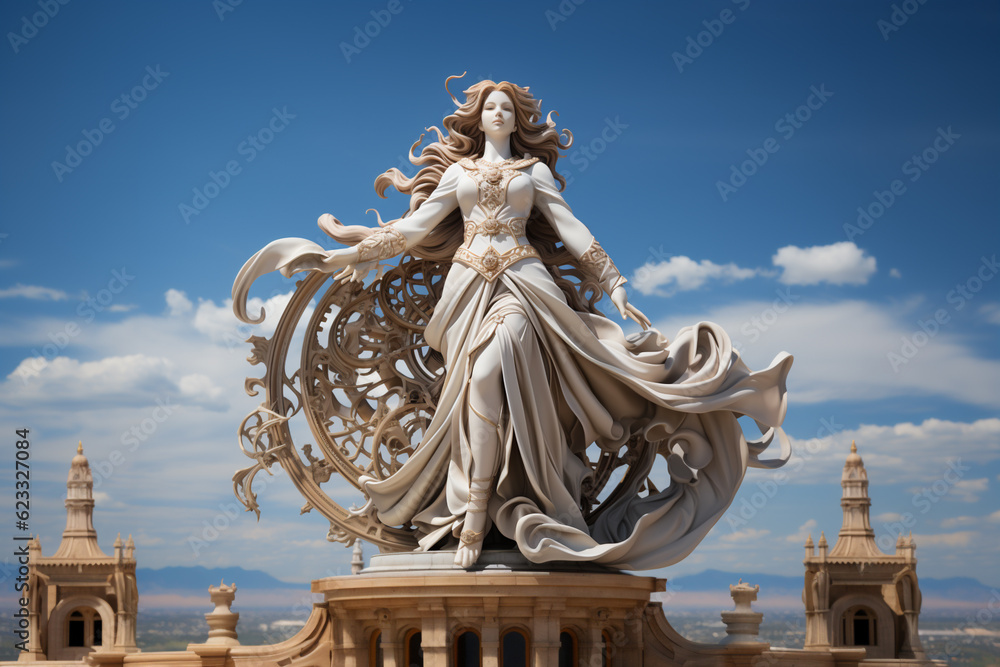 Holy goddess of love antique monumental statue, a beautiful woman ...