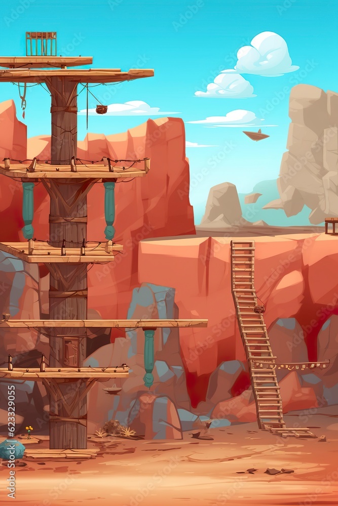 2D Hero Battle PvP Arena Background. Casual Game Art Design. AI ...