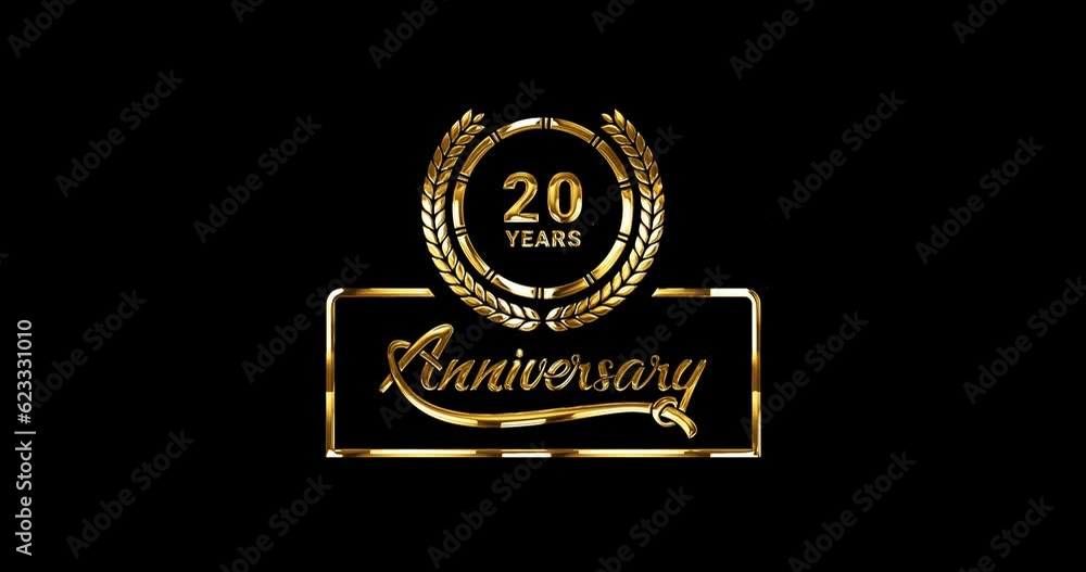 Video „20 years anniversary text animation. Handwritten text modern ...