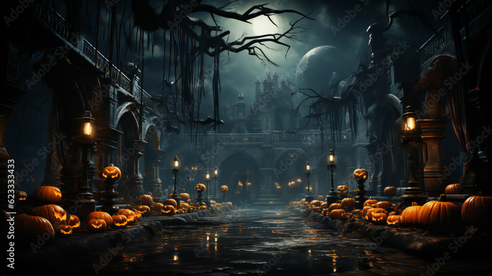 Halloween Night Dark and Scary Background for Spooky Designs and Horror ...