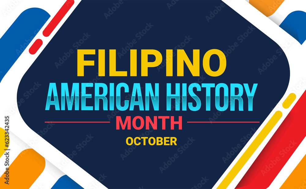 Filipino American History Month background with colorful shapes and ...