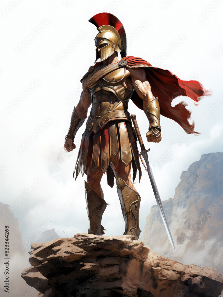 Roman warrior. Digital art. Generative AI. Stock Photo | Adobe Stock