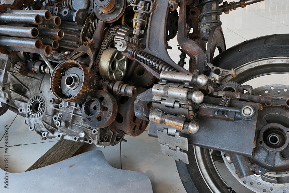 Detail of minirockets and rotary machine gun on replica of ...