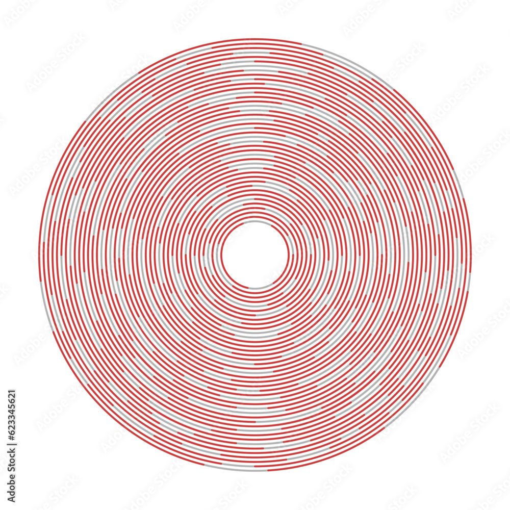 Concentric segments of circles. Lines following a circle path. Design ...