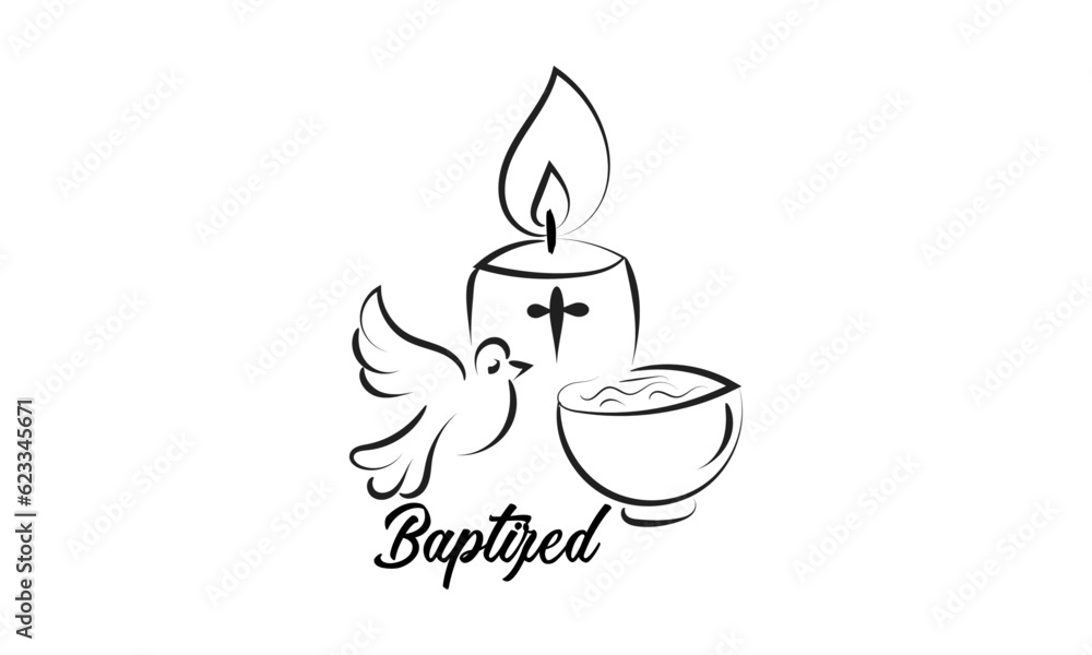 Catholic Baptism. Baptism symbol Sacraments of Catholic Church ...