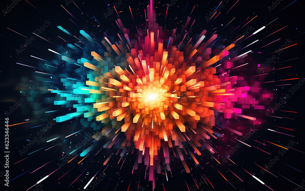 Anime explosion flame background,created with generative ai tecnology ...