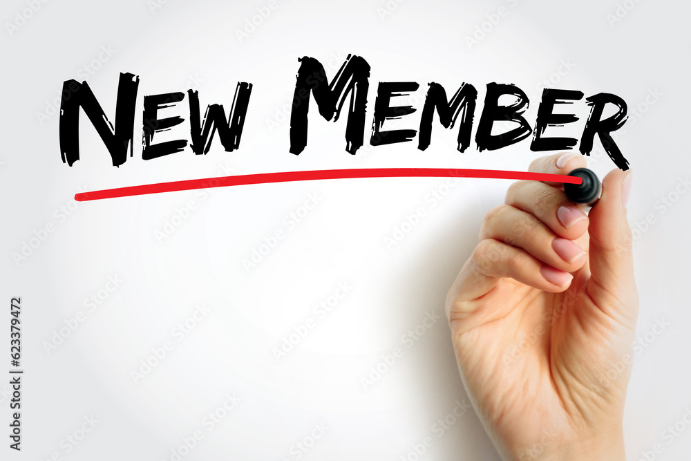 New Member text with marker, concept background Stock Photo | Adobe Stock