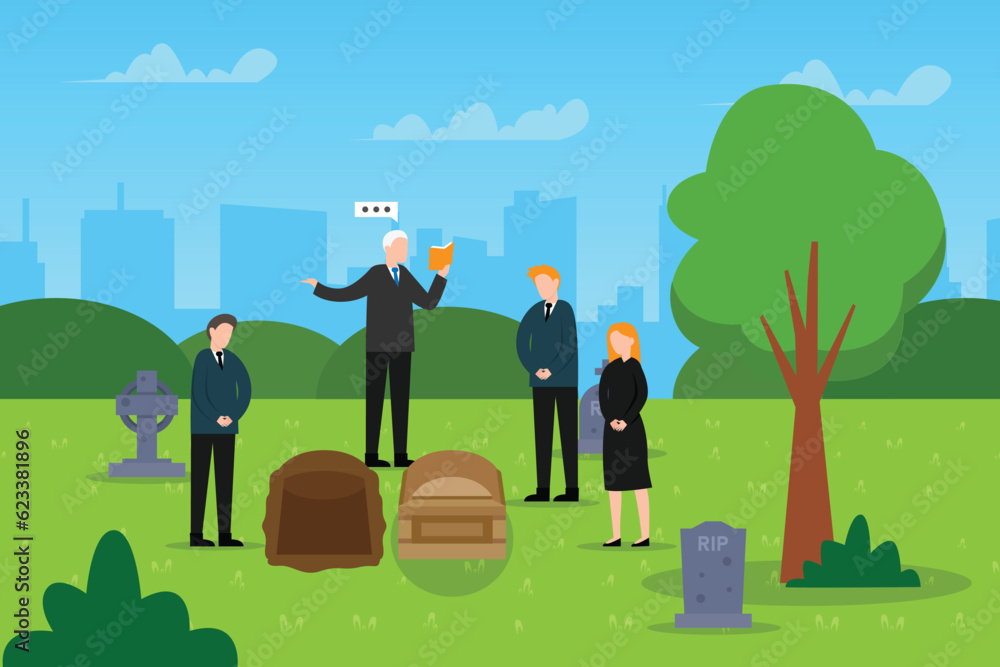 Photo funerary ceremonial group of sad people in black mourning clothes ...