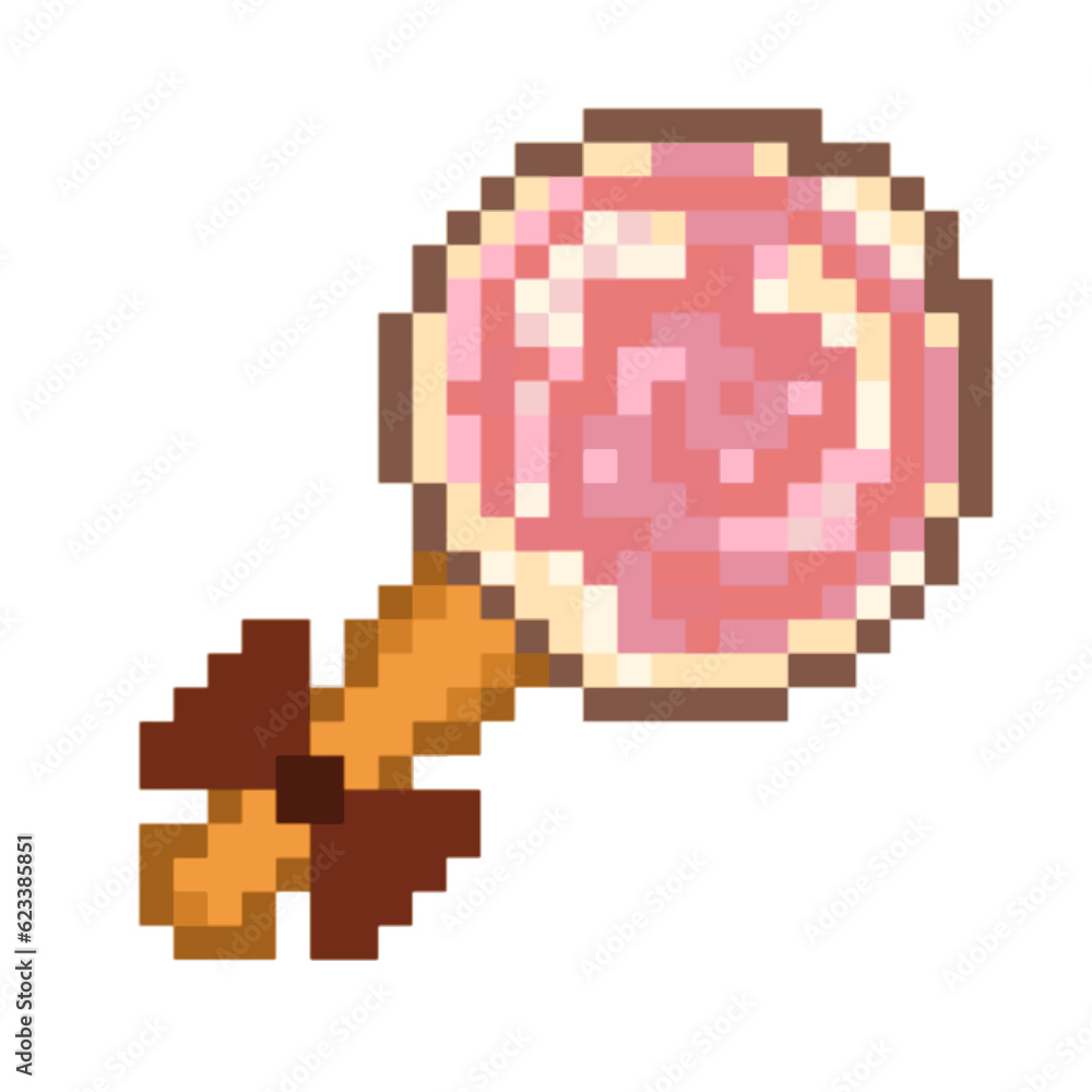 candy pixel ,pink,pixel cartoon,cute, vector ,illustration,hand drawn ...