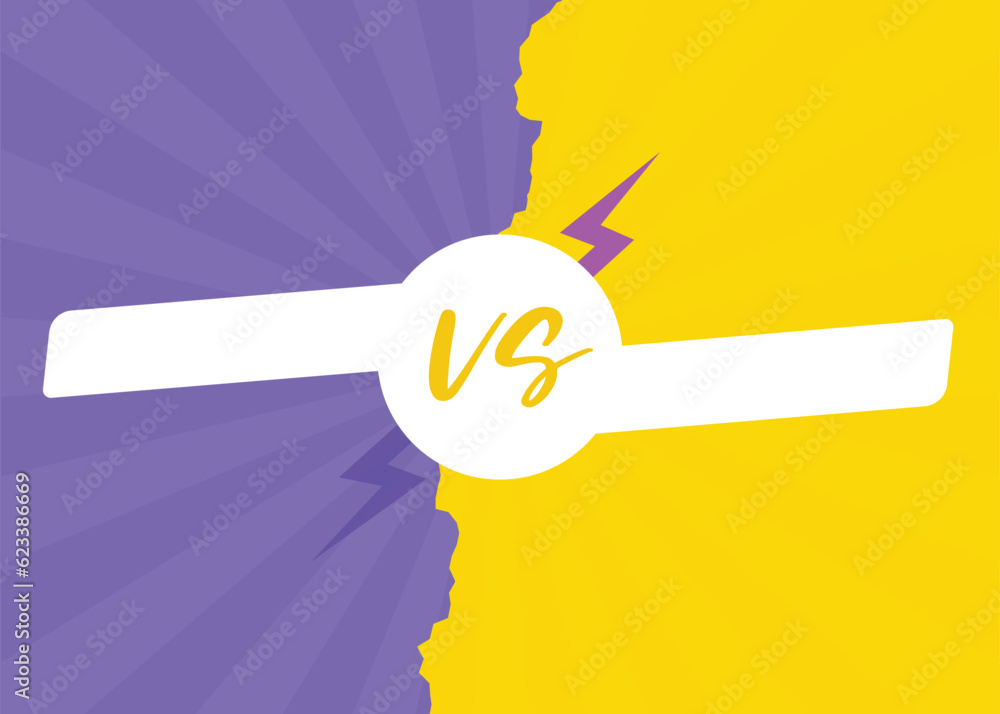 Versus vs fight screen background. Vs battle headline with lightning ...