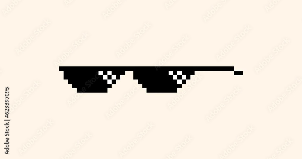 Pixel art glasses, cool cartoon glasses for video games, video ...