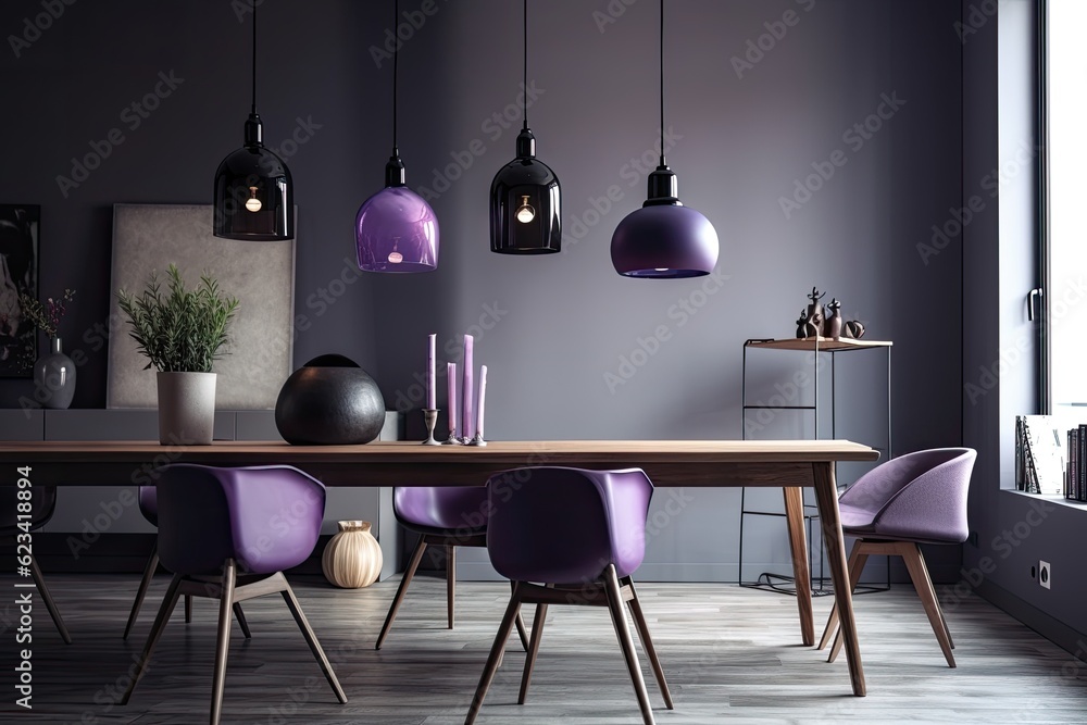 purple colors in the dining room. Very periwinkle and lavender violet ...