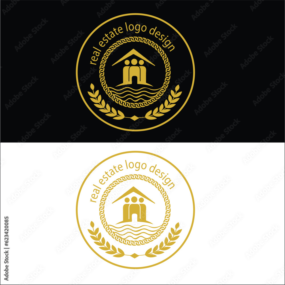 Real estate logo design clipart vector image.Real Estate Emblem Logo ...
