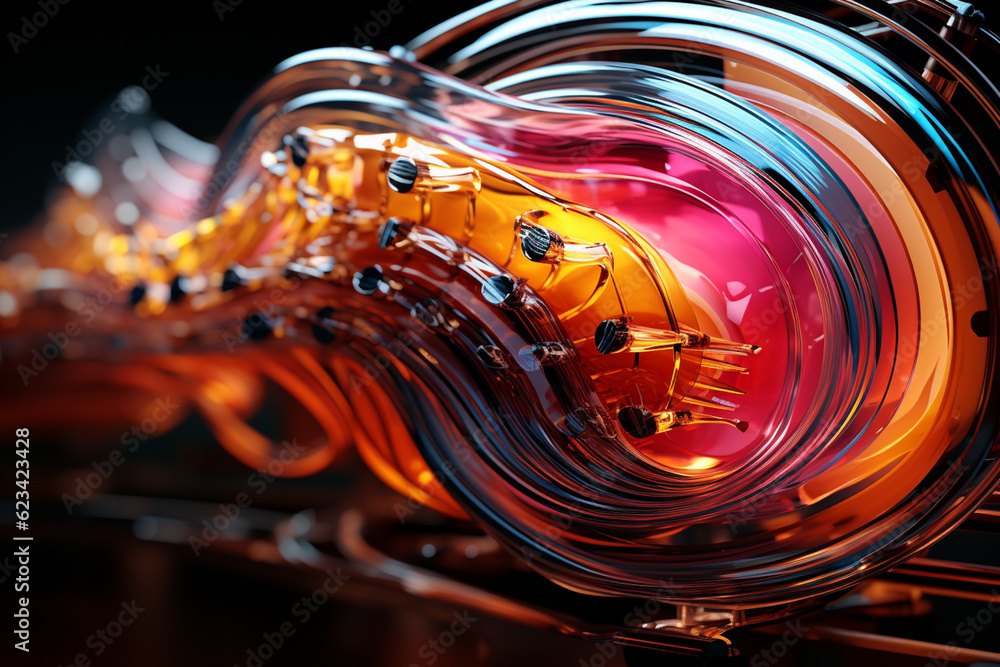 An animated diagram illustrating the transmission of sound through the ...