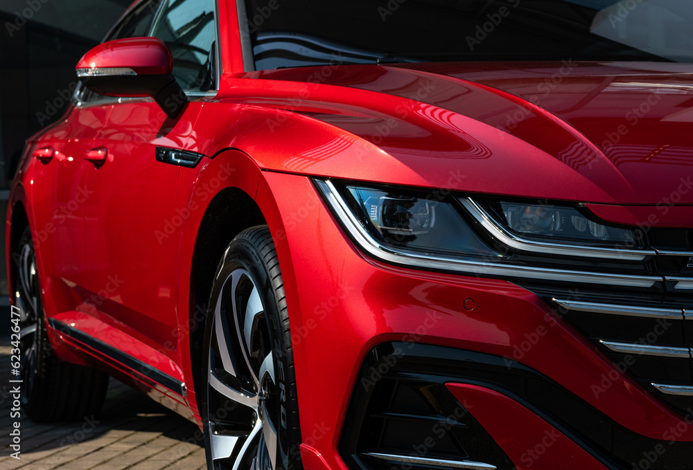 Kyiv, Ukraine - June 23, 2023: New red Volkswagen Arteon at city street ...