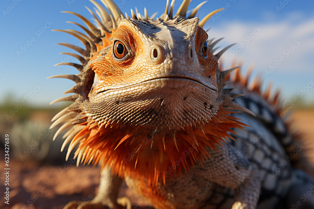 desert wildlife, such as a lizard or a scorpion, showcasing the ...