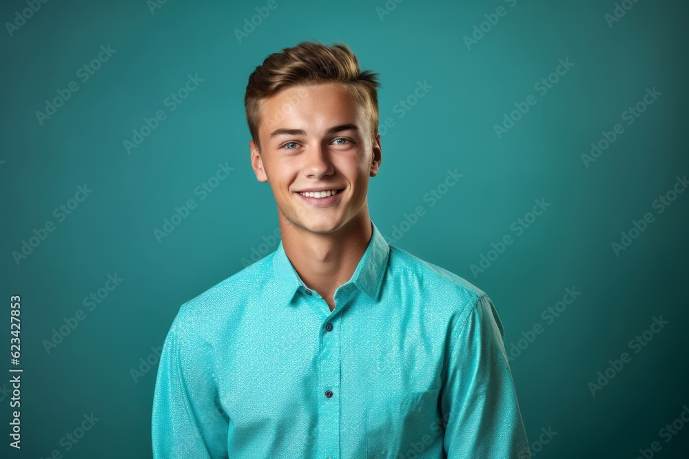 Medium shot portrait photography of a glad boy in his 20s wearing a ...
