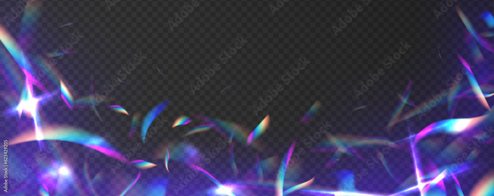 Crystal Rainbow Light Effects. Overlay for backgrounds.Triangular prism concept. Light streak ...