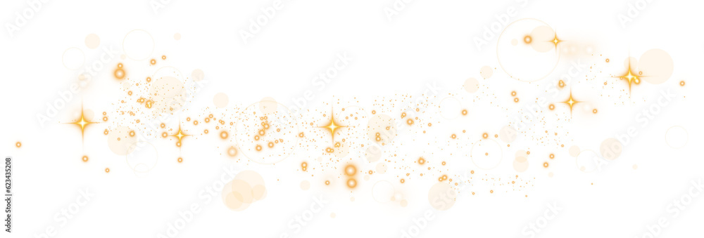 Yellow sparks glitter special light effect. Sparkles on transparent ...