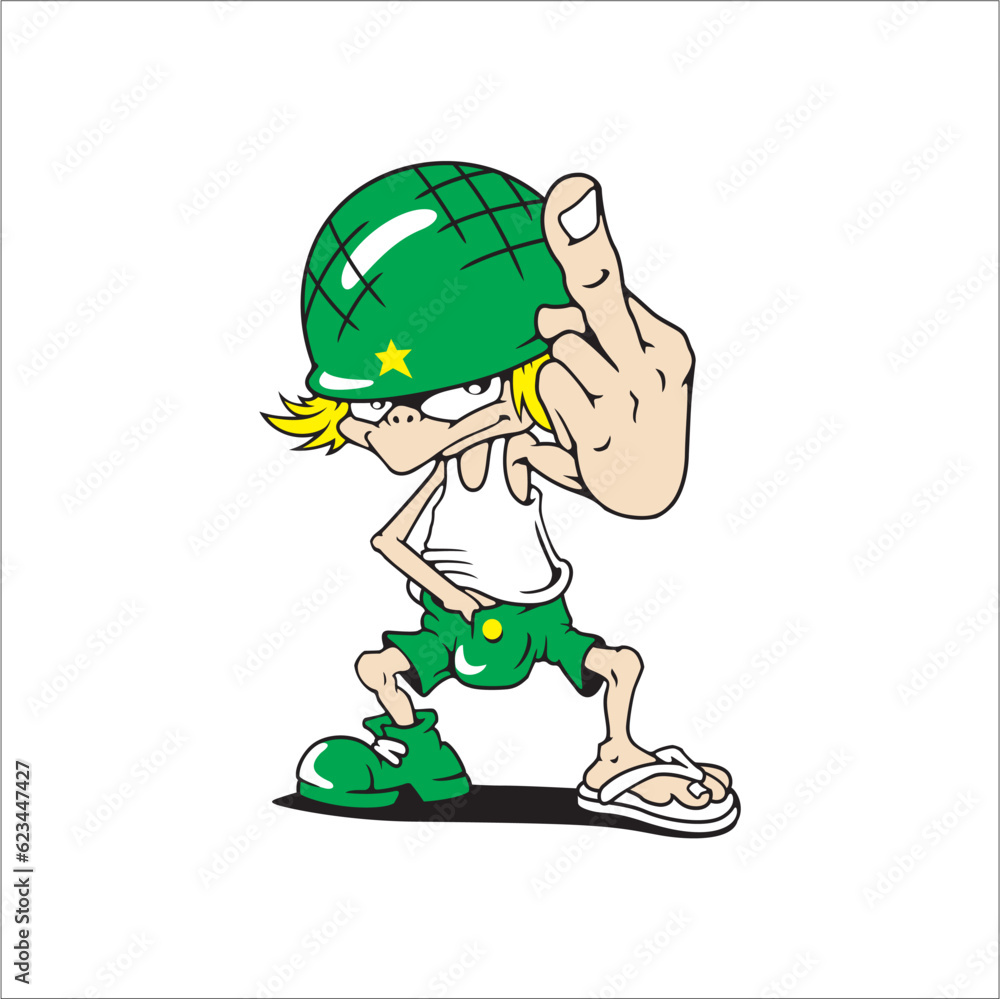 Vector male character pointing his middle finger forward Stock Vector ...