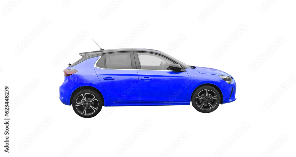 BLUE OPEL CORSA SIDE VIEW ISOLATED ON WHITE, OPEL CORSA CAR PNG ...