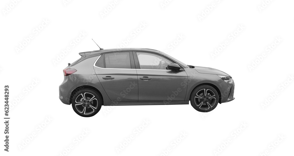 DARK GREY OPEL CORSA SIDE VIEW ISOLATED ON WHITE, OPEL CORSA CAR PNG ...