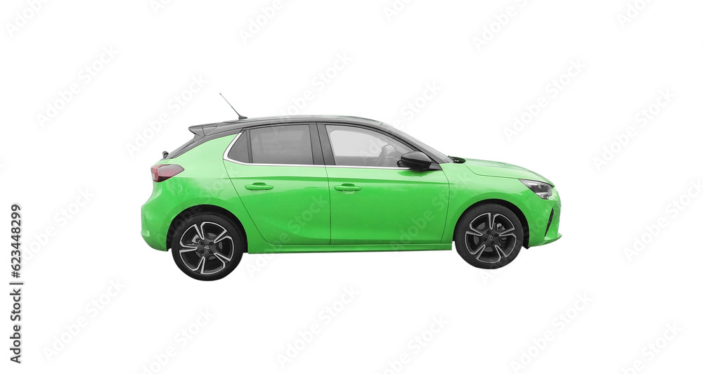 GREEN OPEL CORSA SIDE VIEW ISOLATED ON WHITE, OPEL CORSA CAR PNG ...