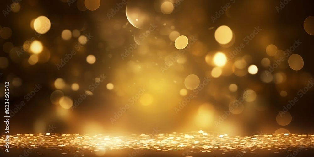 abstract gold background with blur bokeh light, glitter glow magical ...