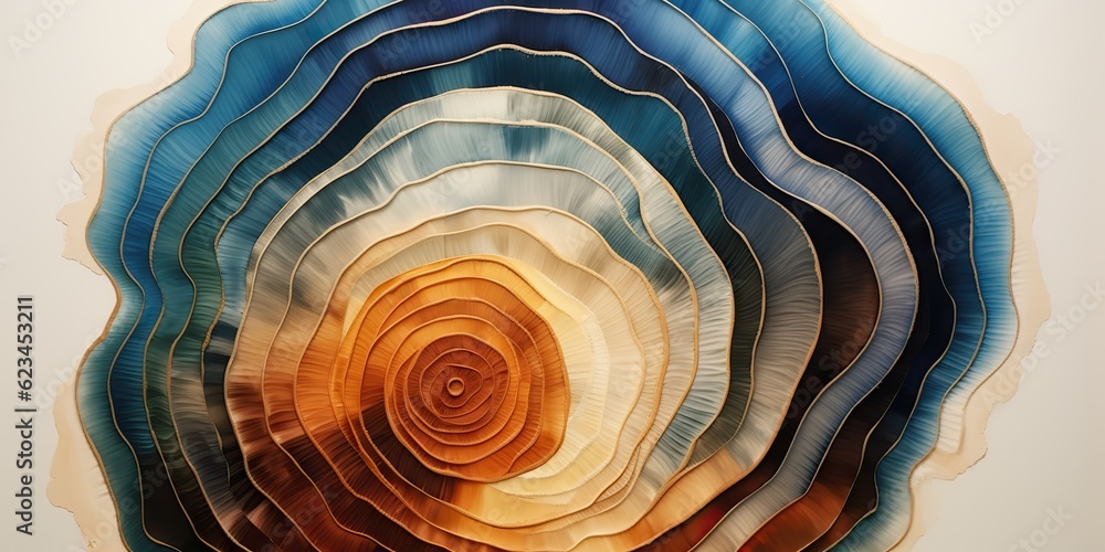 Ai Generated Ai Generative Abstract Geometric Tree Forest Stump Rings Circles Watercolor Draw