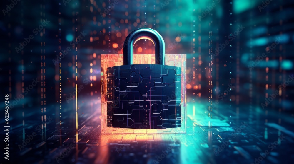 Cybersecurity and data protection concept. AI generated Stock ...