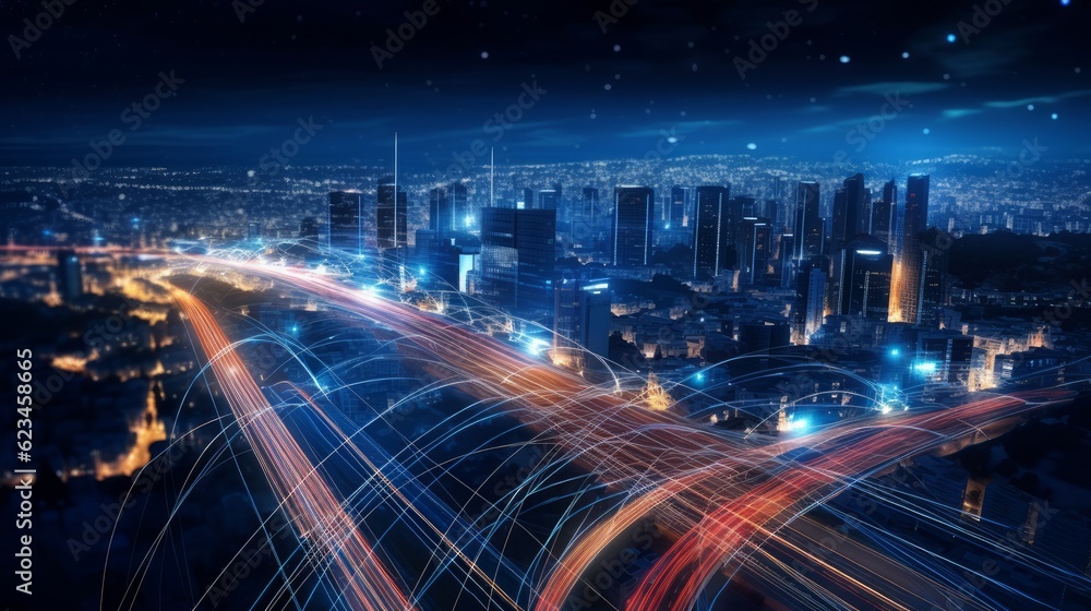 Internet connectivity and high-speed networks. AI generated Stock ...