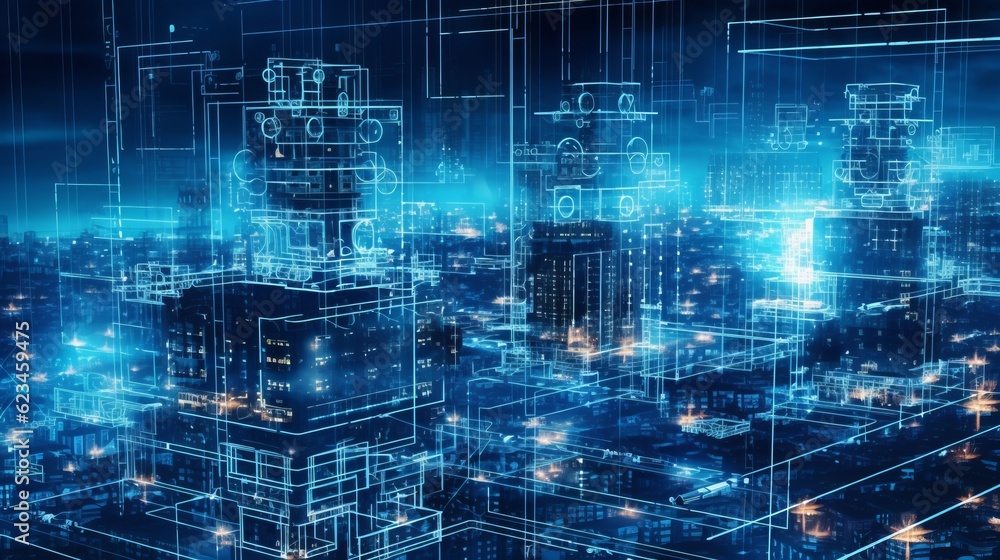 Smart grid and energy management systems. AI generated Stock ...