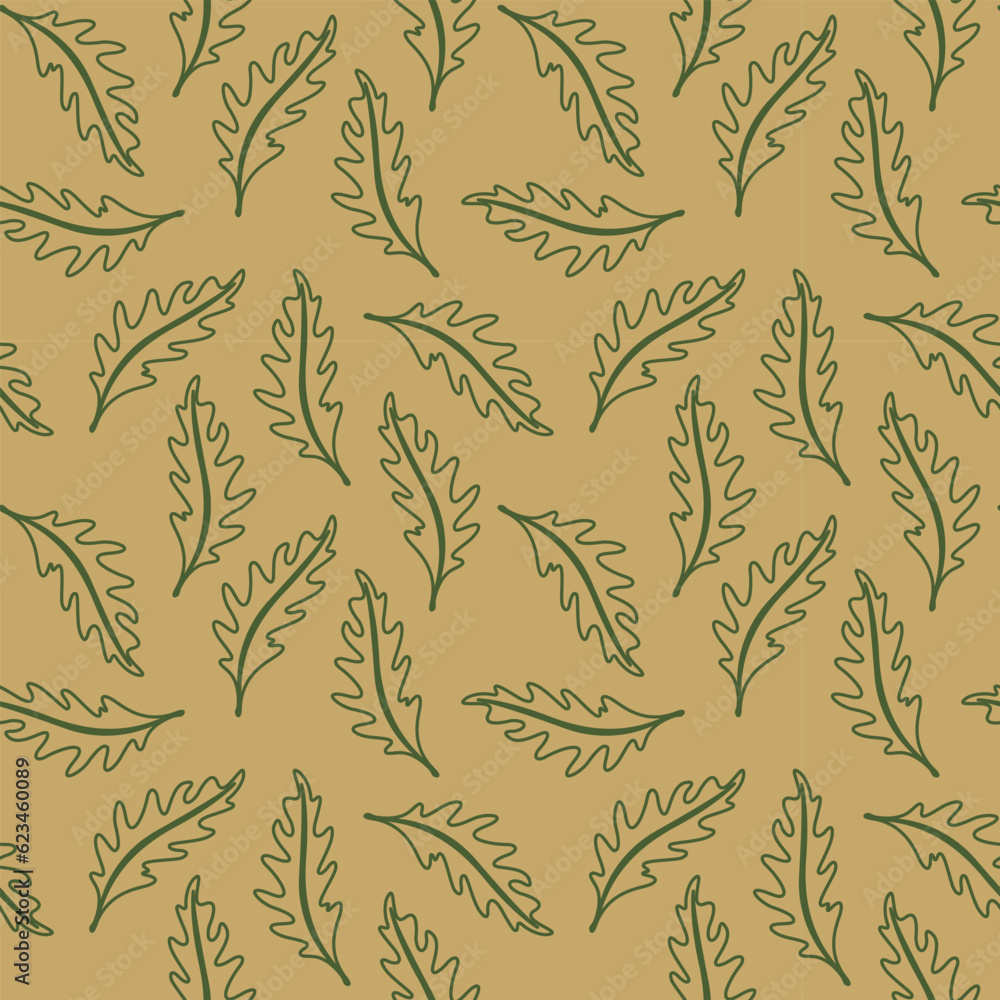 Arugula pattern hand drawn doodle . For packaging, backgrounds ...