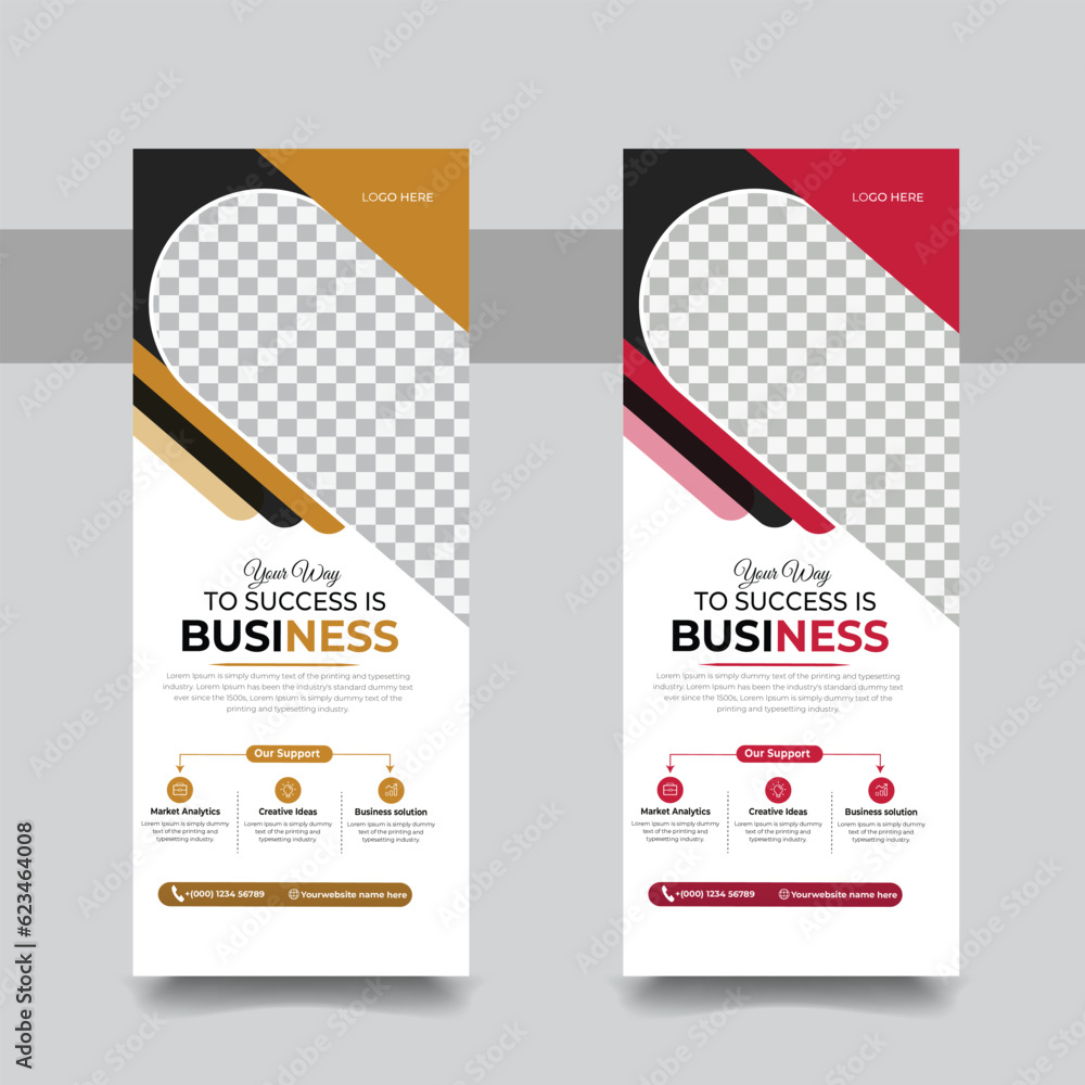 Vecteur Stock Corporate Business stand banner, editable roll up banner ...