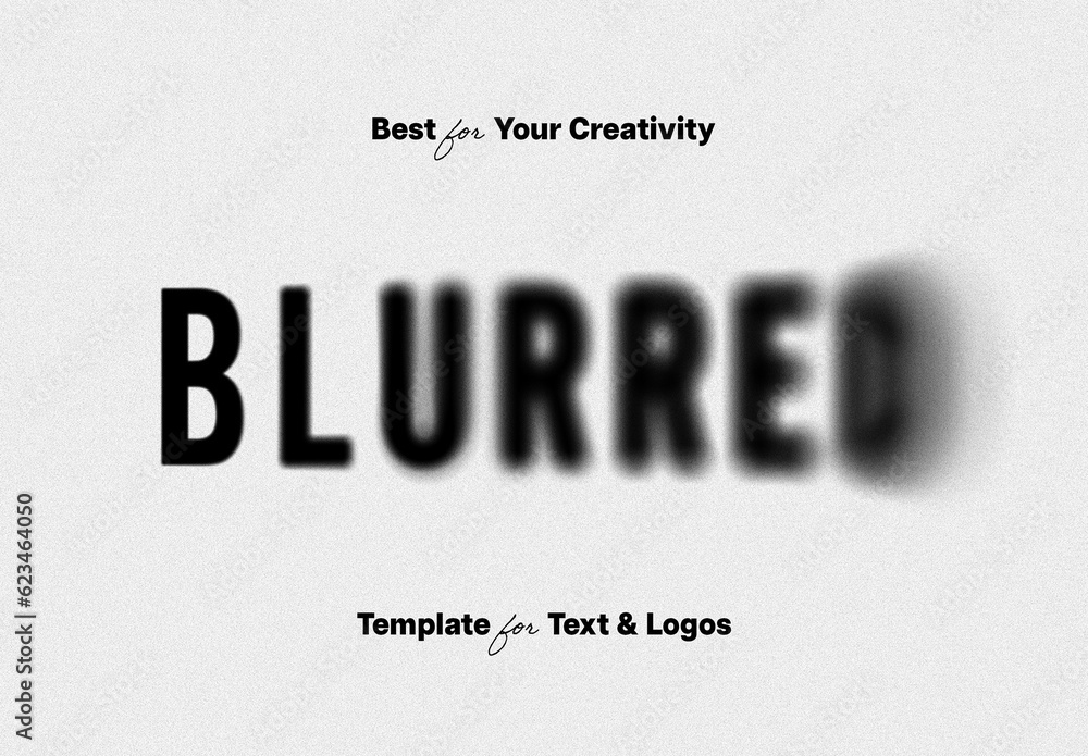 Modelo de Blurred Text Effect Mockup do Stock | Adobe Stock
