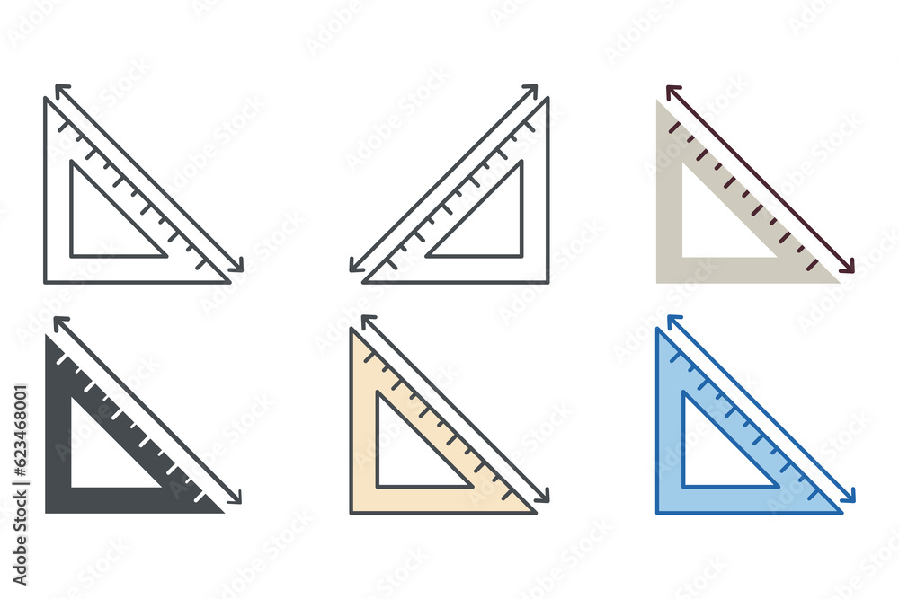 Triangle ruller scale geometry Icon symbol template for graphic and web ...