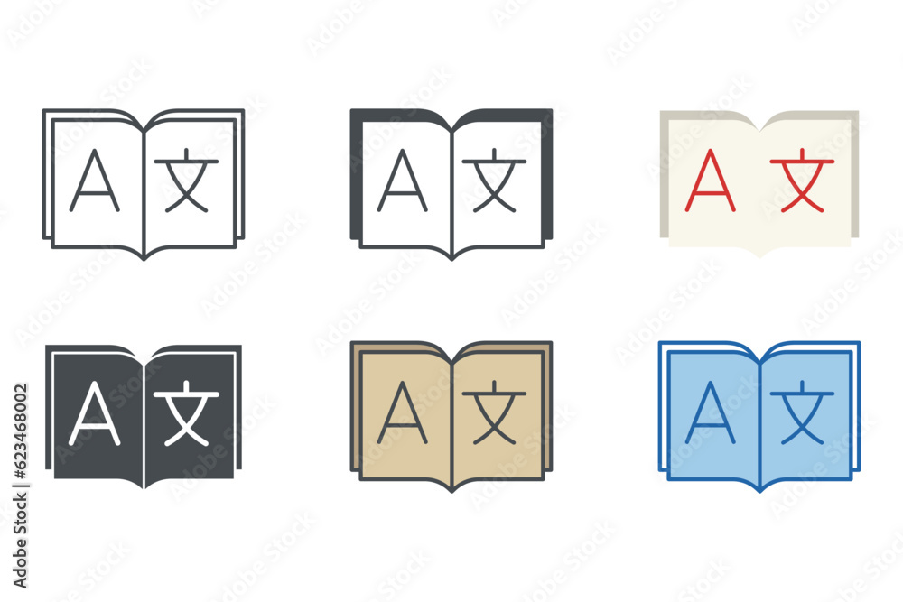 language learning Icon symbol template for graphic and web design ...