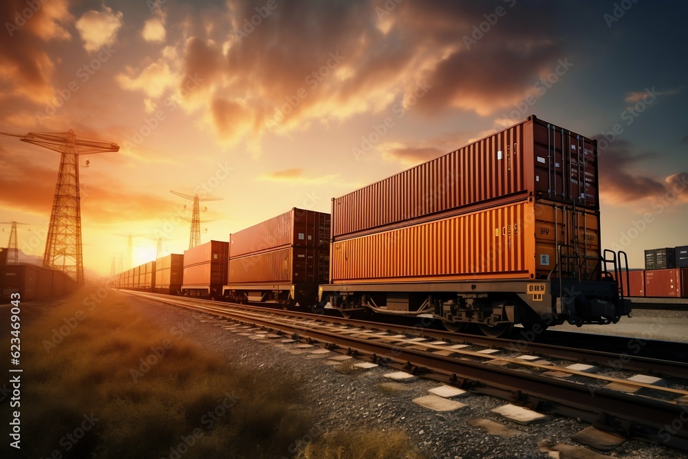 Freight Transportation Delivering Cargo Containers via Land Vehicle and ...