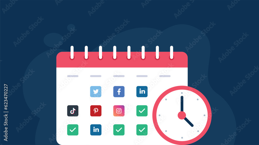 Time management set vector illustration. Cartoon tiny people schedule ...