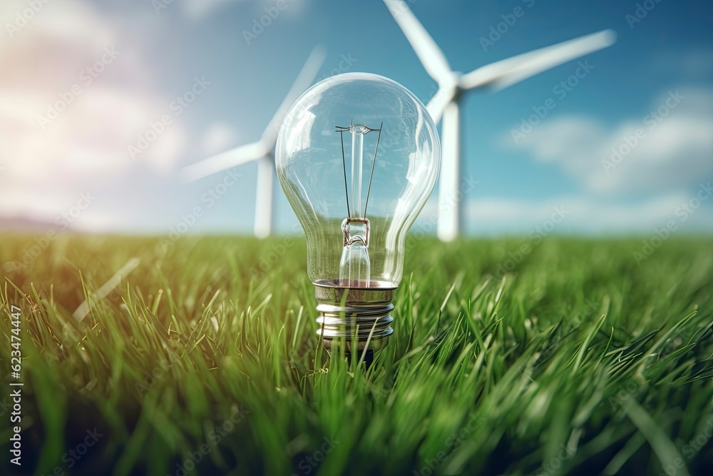 Renewable energy. Technology saves our planet from pollution and death ...