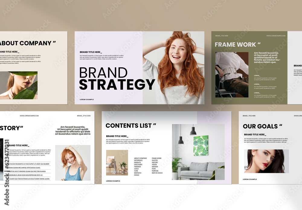 Brand Strategy Presentation Layout Stock Template | Adobe Stock