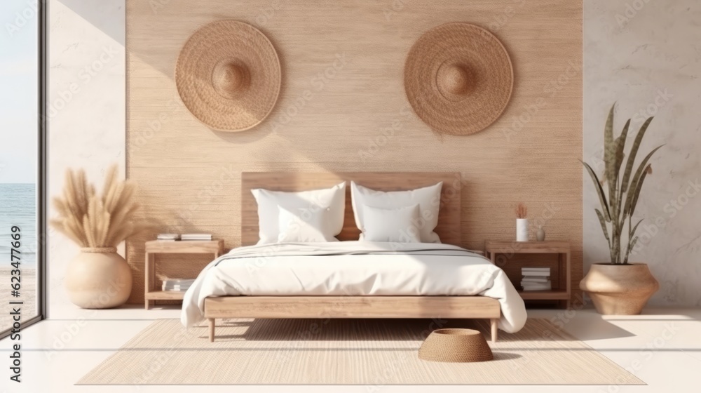 home interior mock up room design concept beautiful bedroom with ...